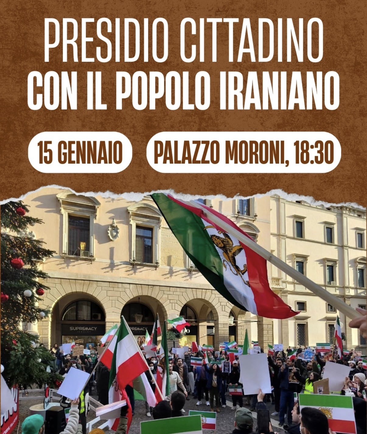 Presidio cittadino a sostegno del popolo iraniano, Padova, 15 gennaio ...